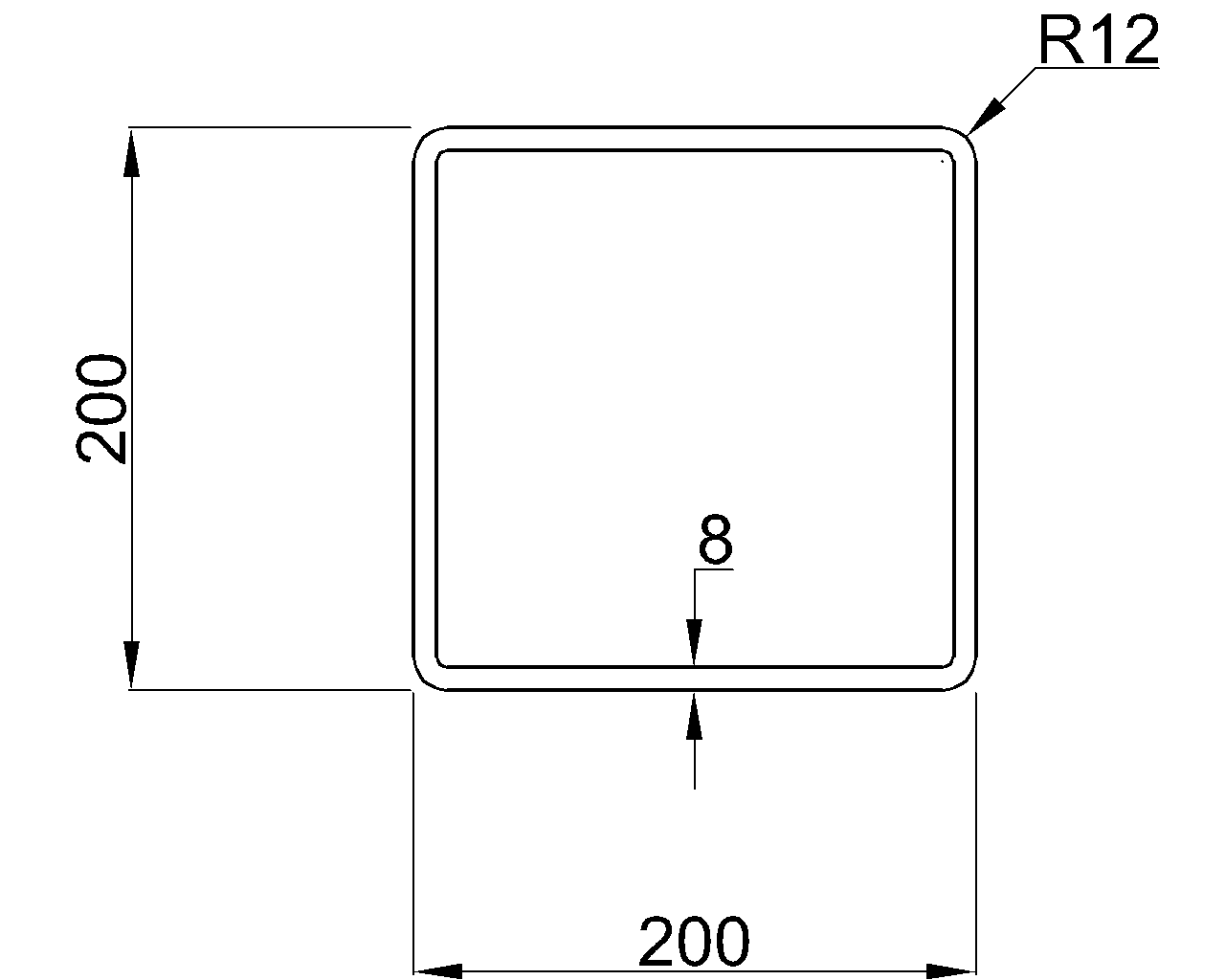 Celsius 355 SHS 200x200x8 – Your Steel Standards & CAD File Hub