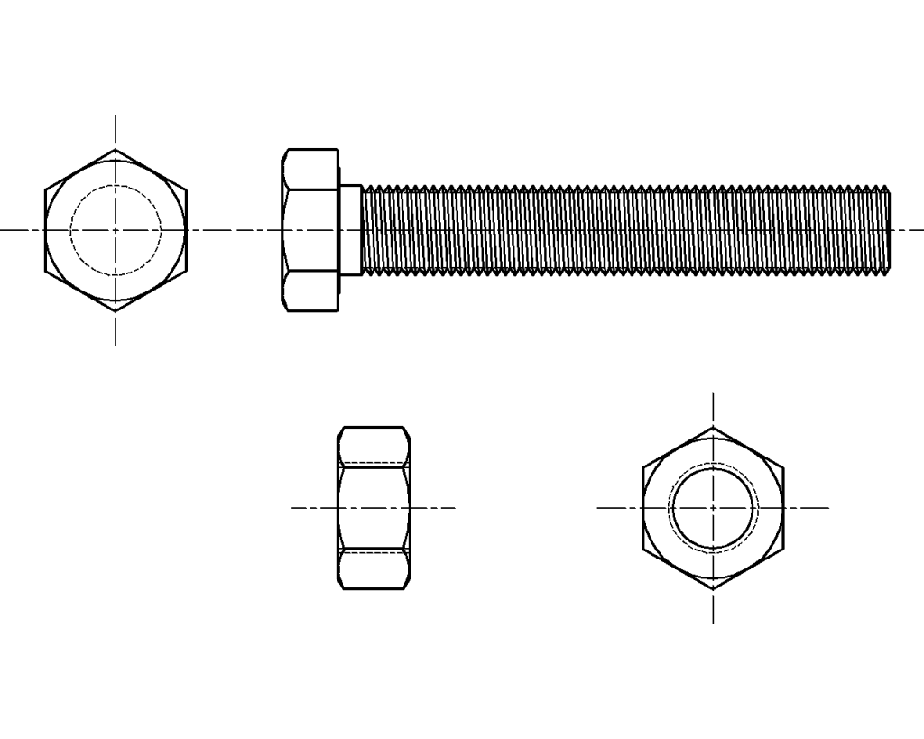 M45 Bolt – BS 3692 Standard – Your Steel Standards & CAD File Hub