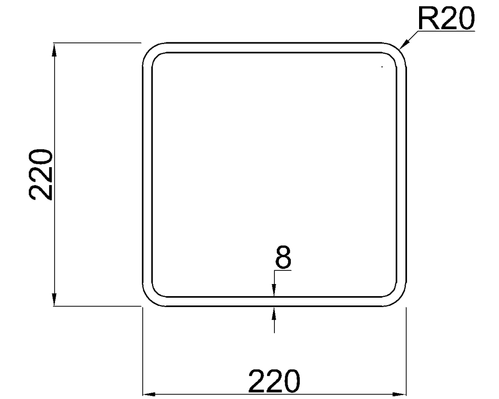SHS 220x220x8 – Your Steel Standards & CAD File Hub